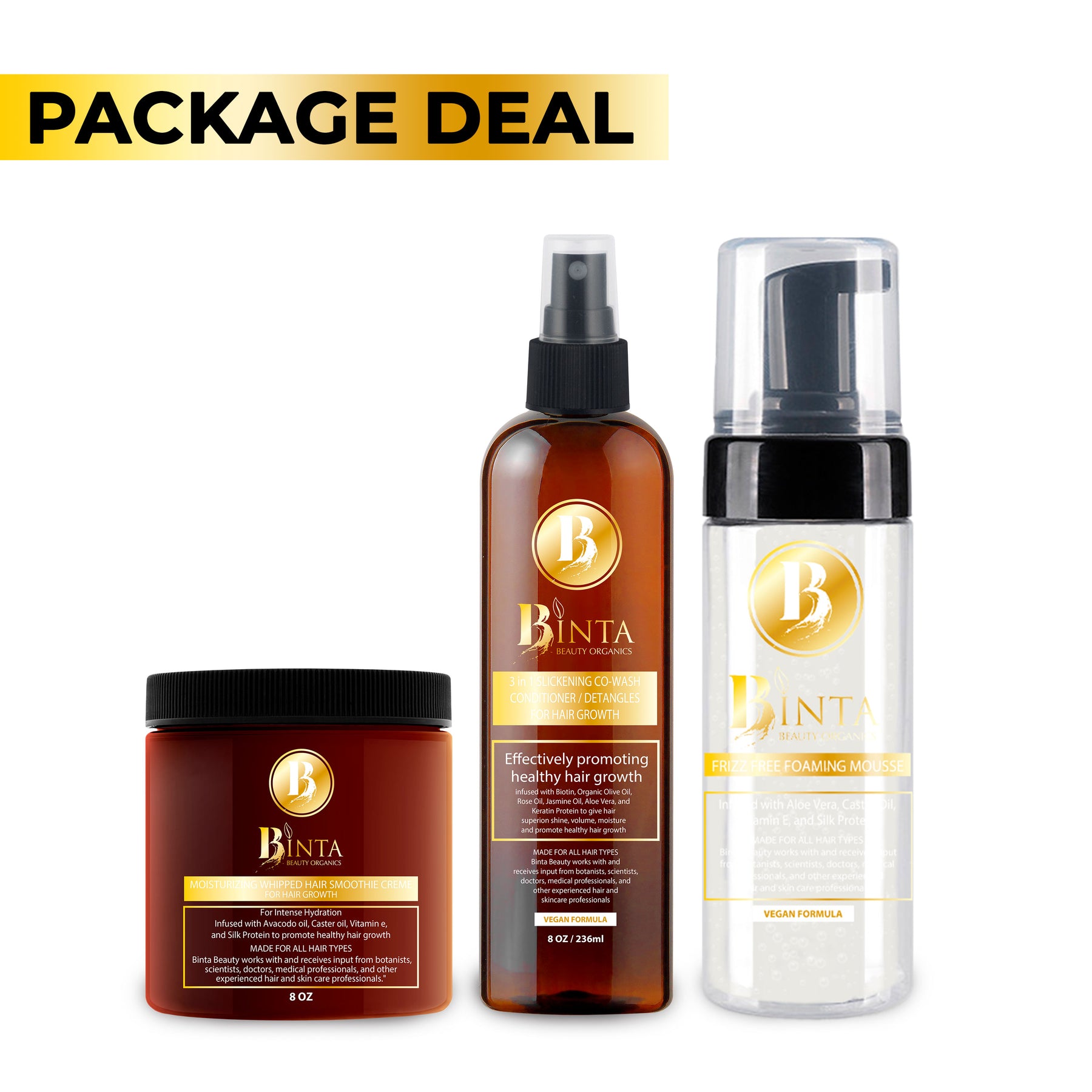 Package Deal : Shampoo, Conditioner and 2oz Hair Growth Serum Bottle ...
